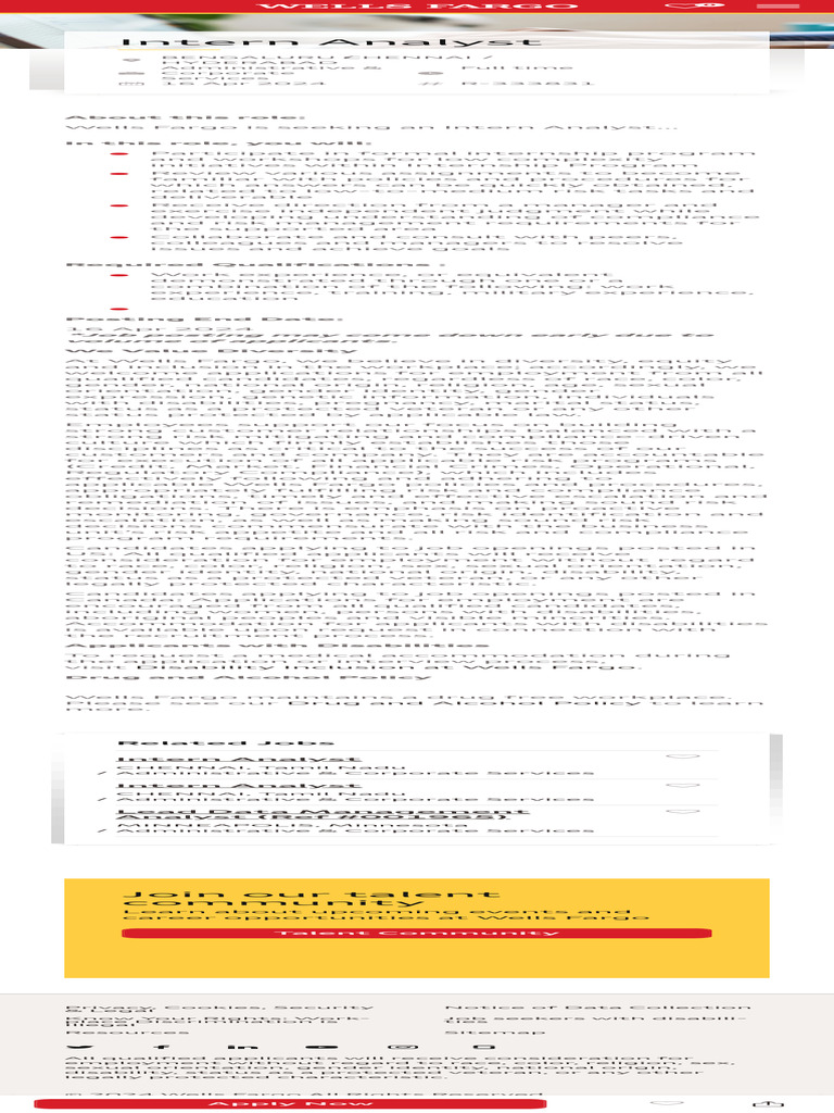 Intern Analyst, BENGALURU, Karnataka CHENNAI, Tamil Nadu HYDERABAD ...