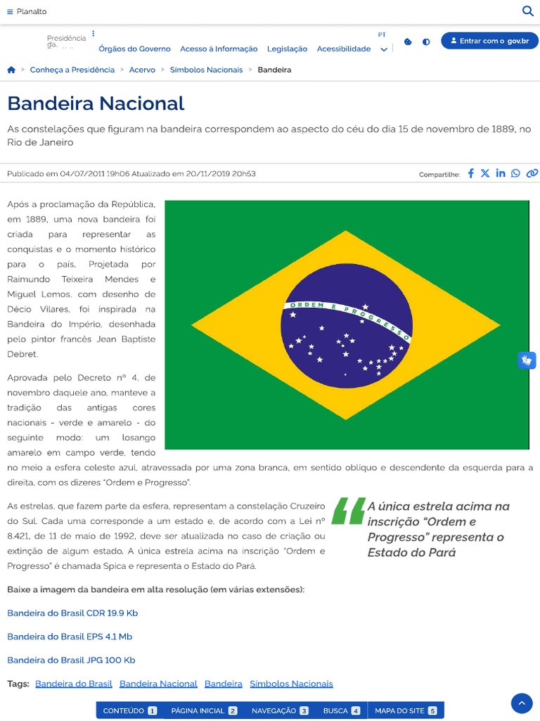 Bandeira Nacional - Planalto | PDF