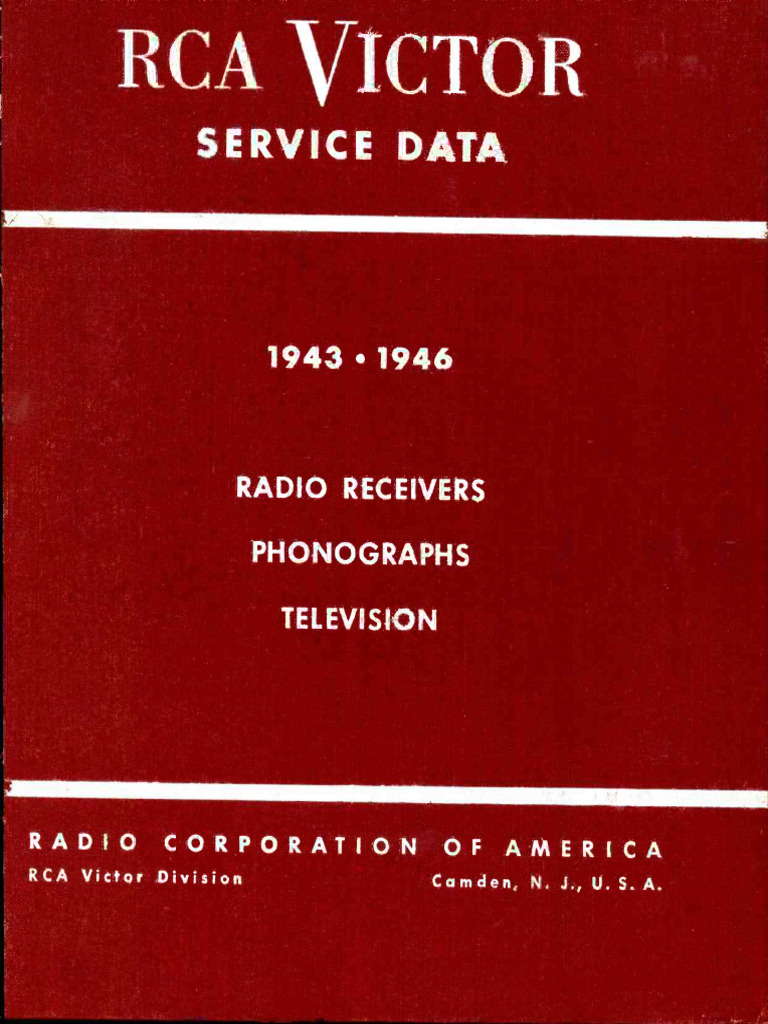 RCA Victor Service Data 1943 1946 Radios Phonographs TV | PDF | Rca ...