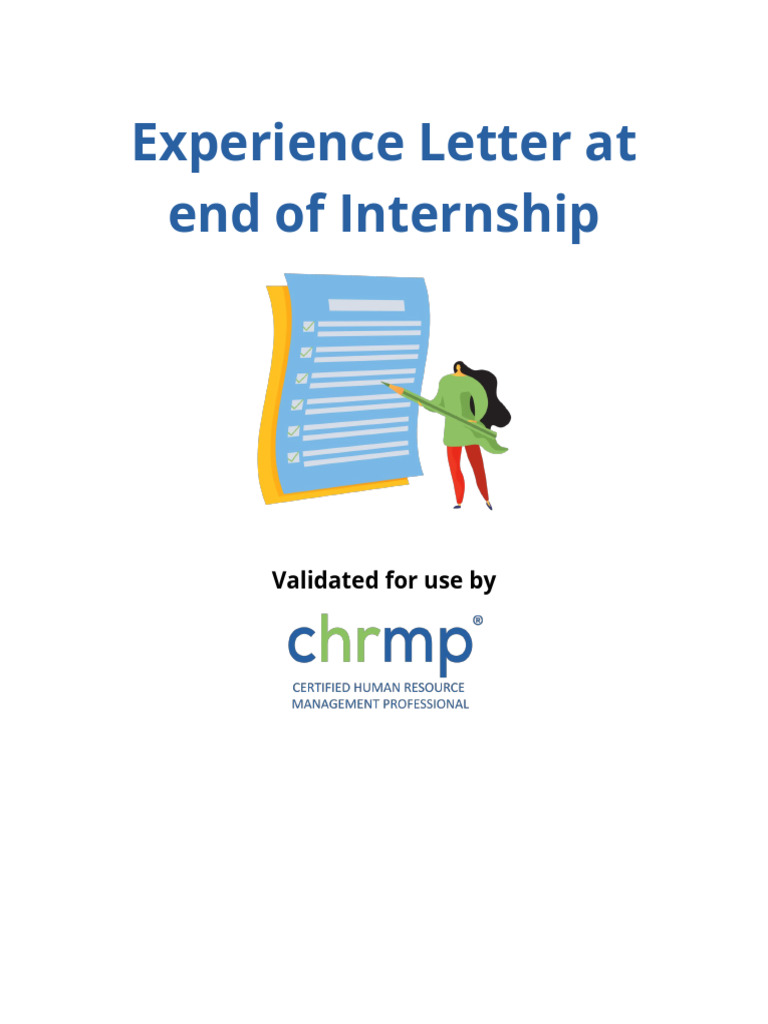 Experience Letter at end of Internship | PDF