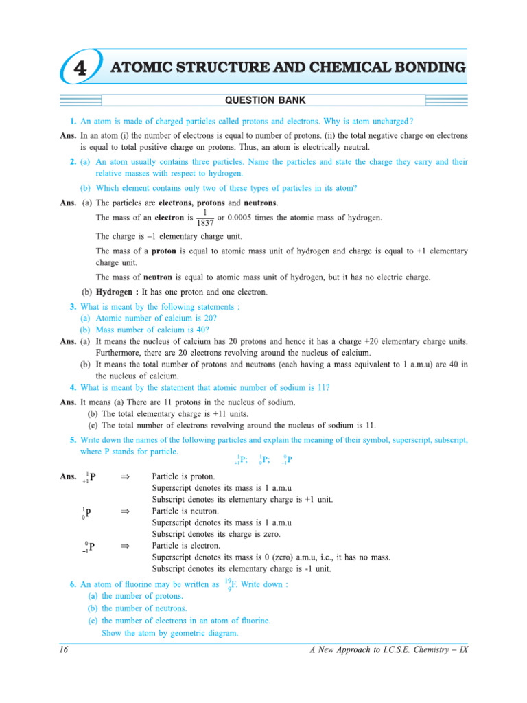 CH - 4 Atomic Structure and Chemical Bonding | PDF