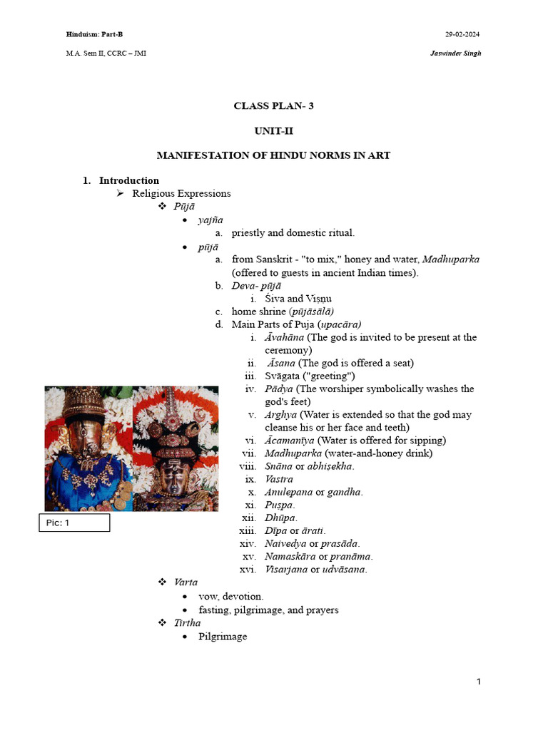 Class Plan 3 | PDF | Hindu Worship | Indian Religions