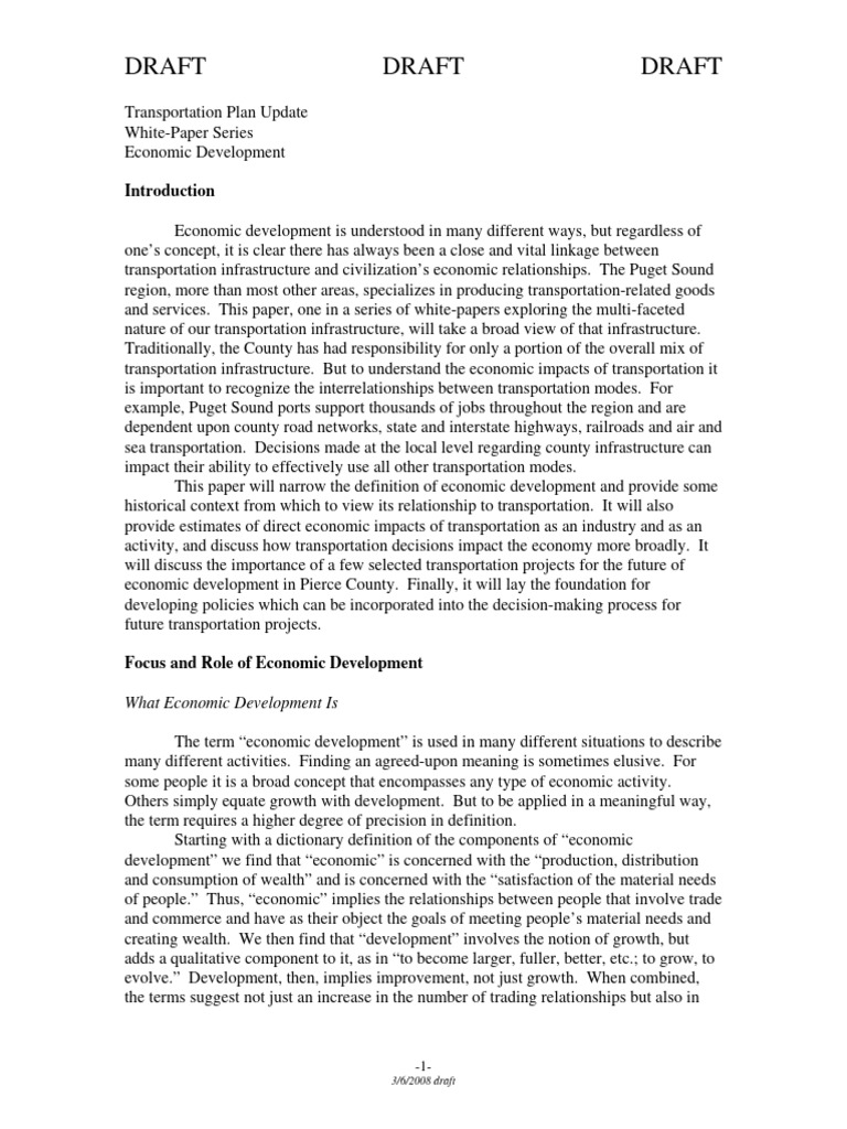 Economic Development White Paper Draft 03-06-08 - 201211081657343678 | PDF | Economic ...