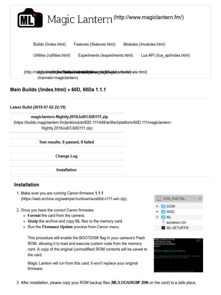 Magic Lantern Nightly Builds | PDF | Free Software | Read Only Memory