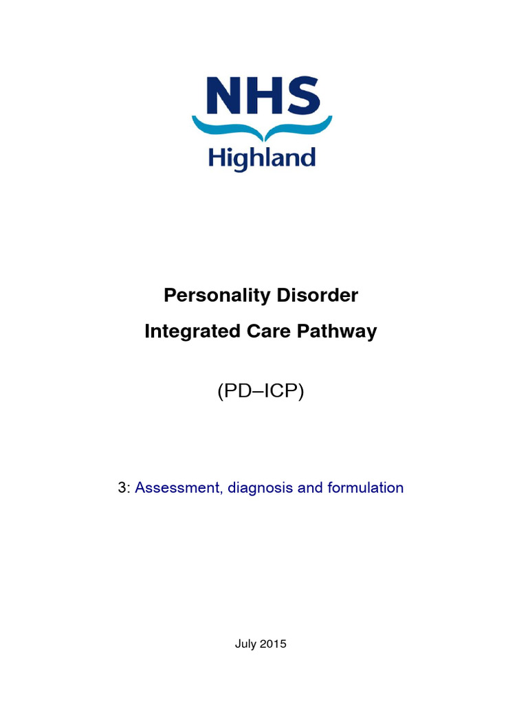 Personality Disorder Integrated Care Pathway: (PD-ICP) | PDF ...
