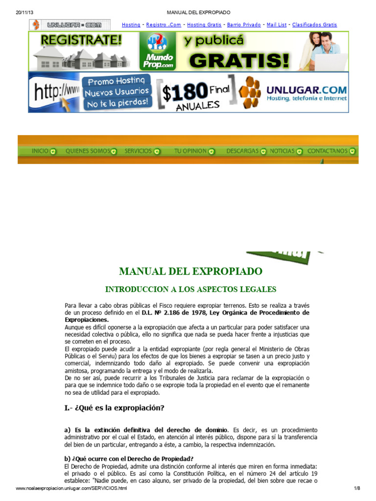 Manual del Expropiado en Chile | PDF | Dominio eminente | Valoración ...