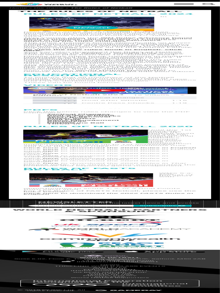 The Rules of Netball The Game | PDF | Google Play | Software