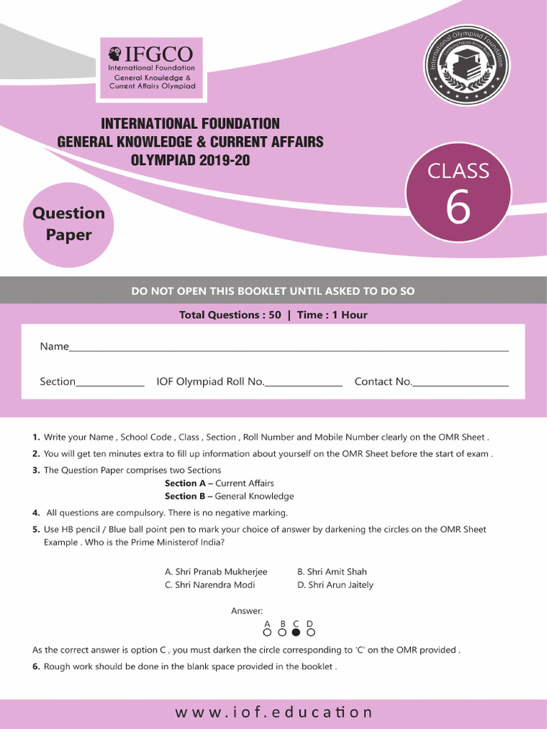 Last Year GK Question Paper | PDF | Jawaharlal Nehru