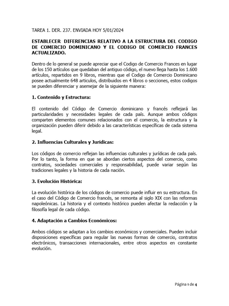 Diferencias entre Códigos de Comercio RD y Francia | PDF | Comercio ...