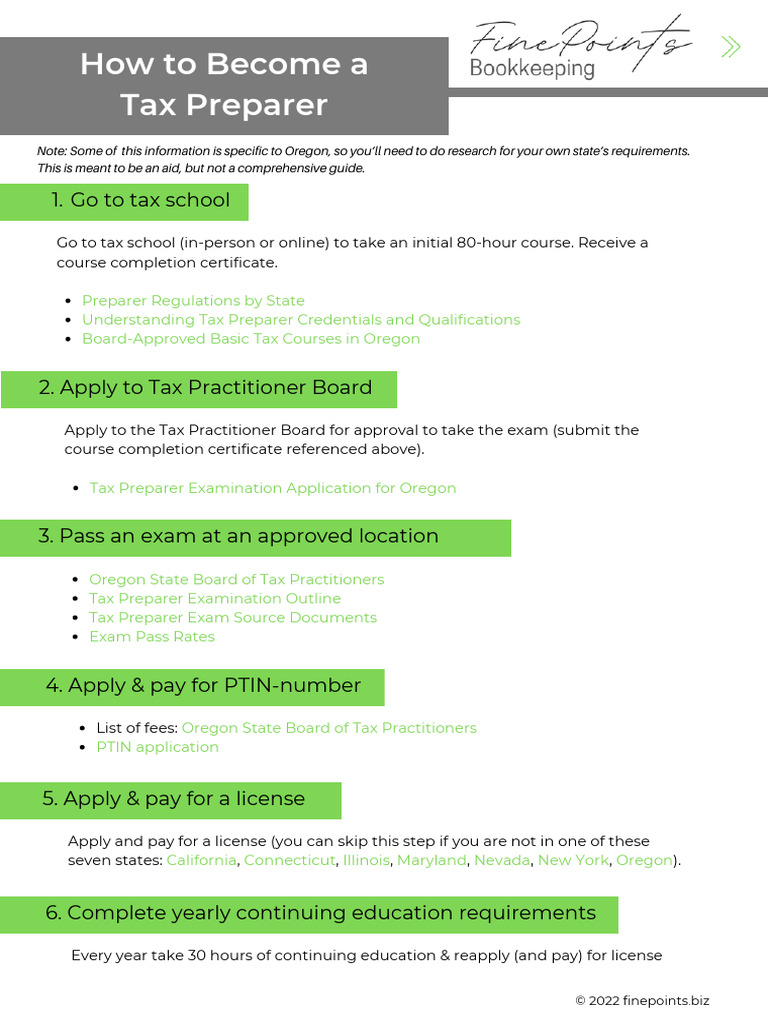 Steps to Become a Tax Preparer | PDF | Taxes | United States Law