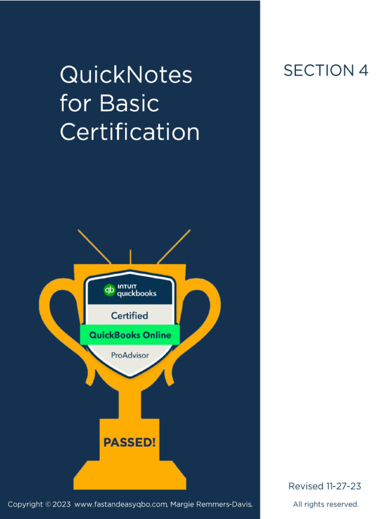 FY24 - QBO Basic - Section 4 QuickNotes-JGD 11-30 | Download Free PDF ...