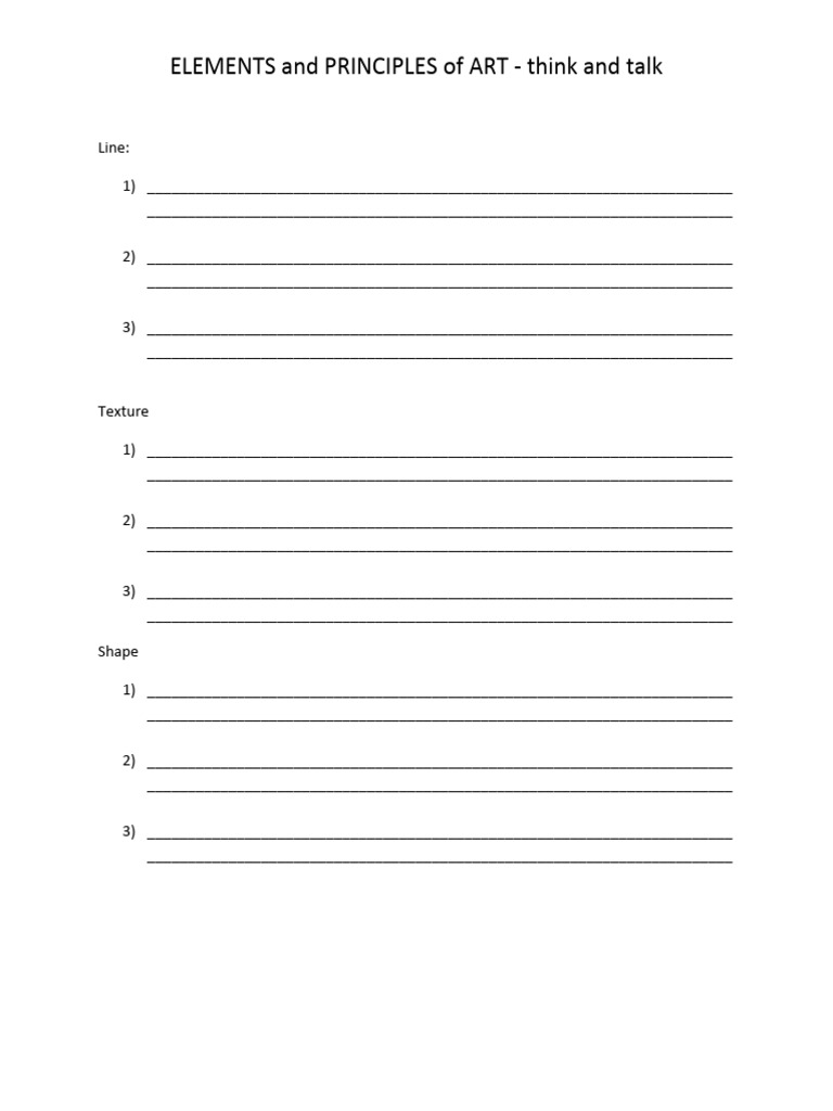 ELEMENTS and PRINCIPLES of ART Thinkandtalk | PDF