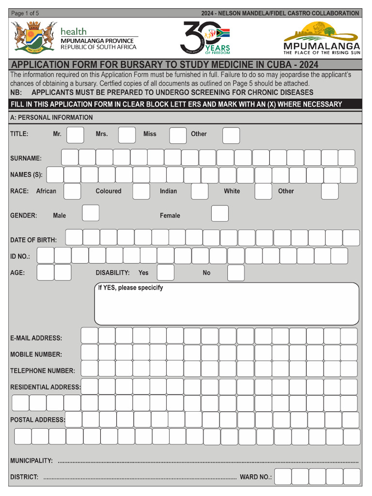 Rsa Cuba Application Form 1 | PDF
