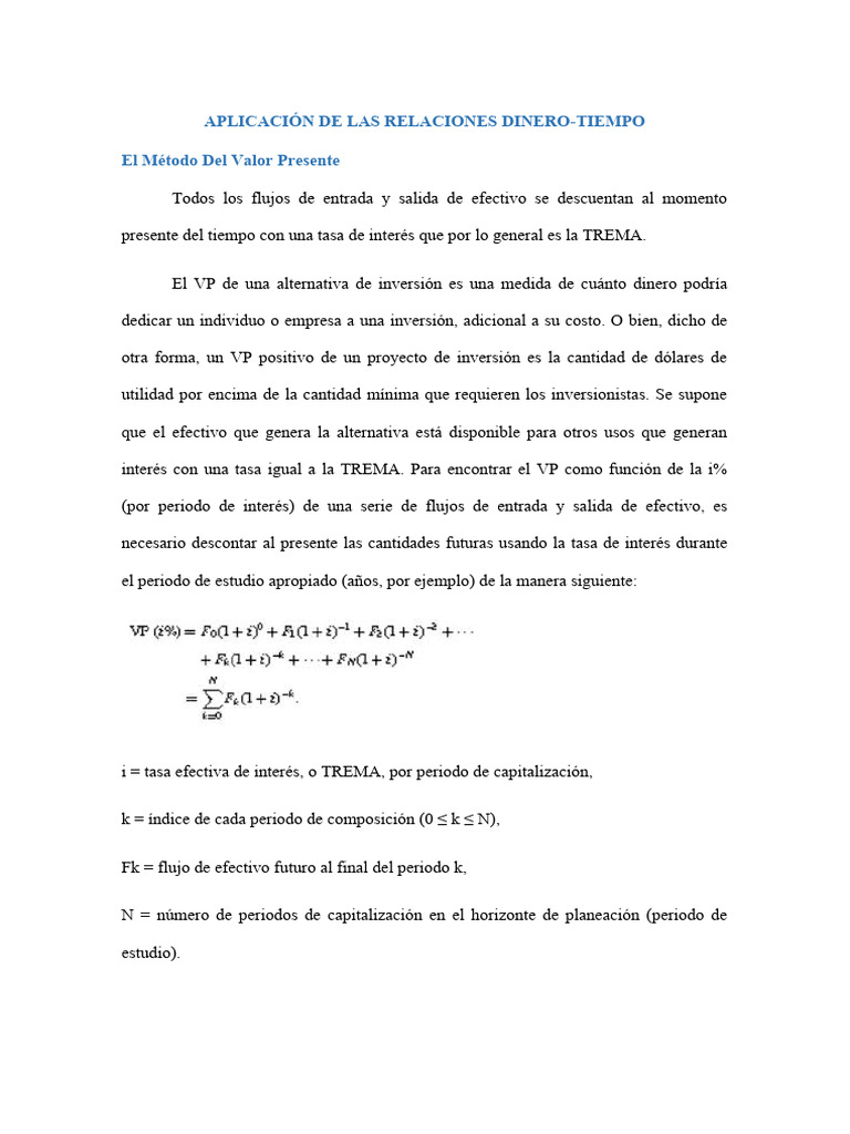 El Método Del Valor Presente | PDF