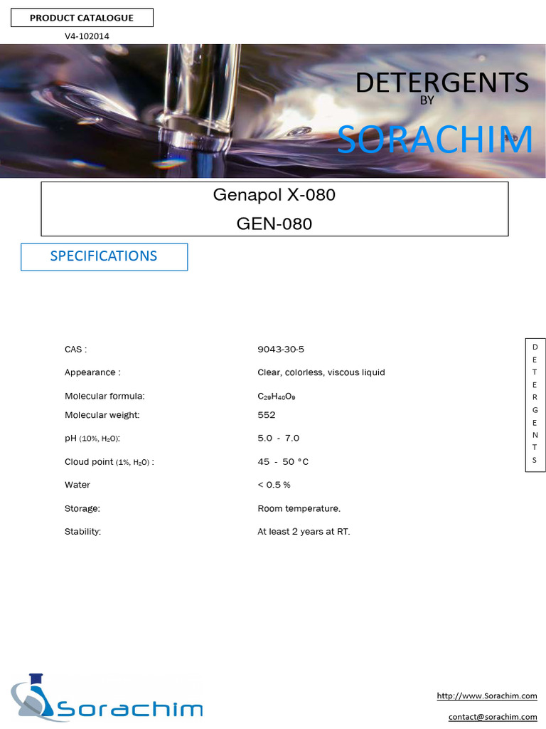 Sorachim Detergents Product Catalogue | PDF