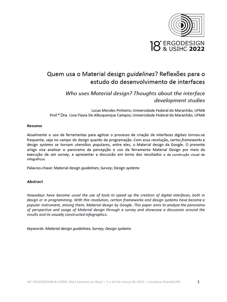 Quem Usa o Material Design Guidelines? Reflexões para o Estudo Do Desenvolvimento de Interfaces ...