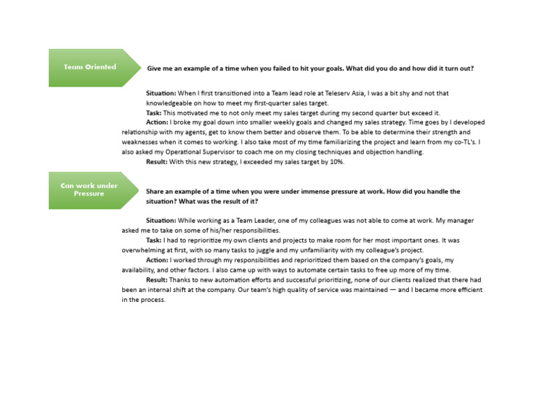 Fusion Behavior Based Interview (FBBI) Day 2 Assignment | PDF