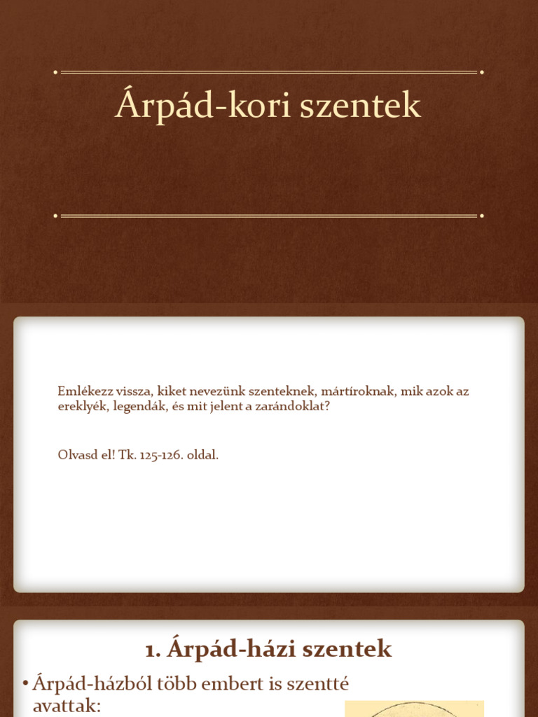 Árpád Kori Szentek | PDF