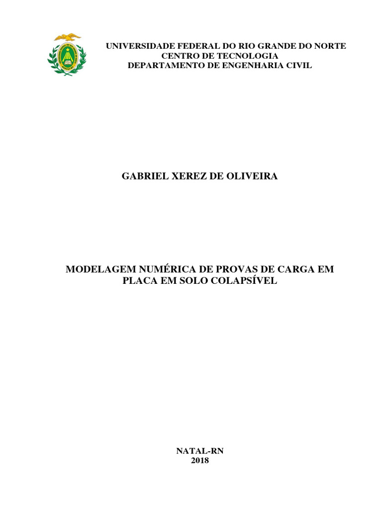 1 - Modelagem Numérica de Provas de Carga em Placa em Solo Colapsível ... 1 - Modelagem Numérica de Provas de Carga em Placa em Solo Colapsível ...