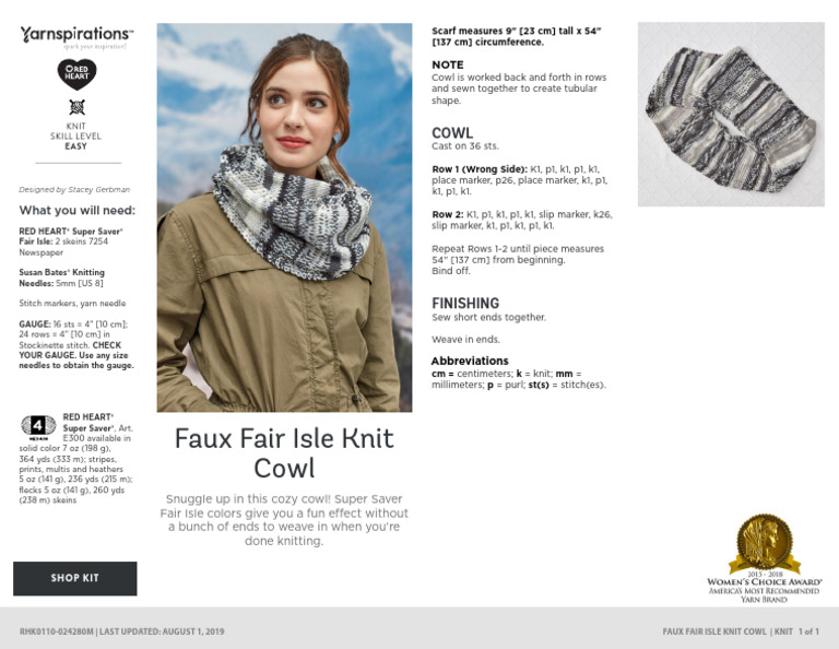 RHK0110 024280M | PDF | Knitting | Fair Isle (Technique)