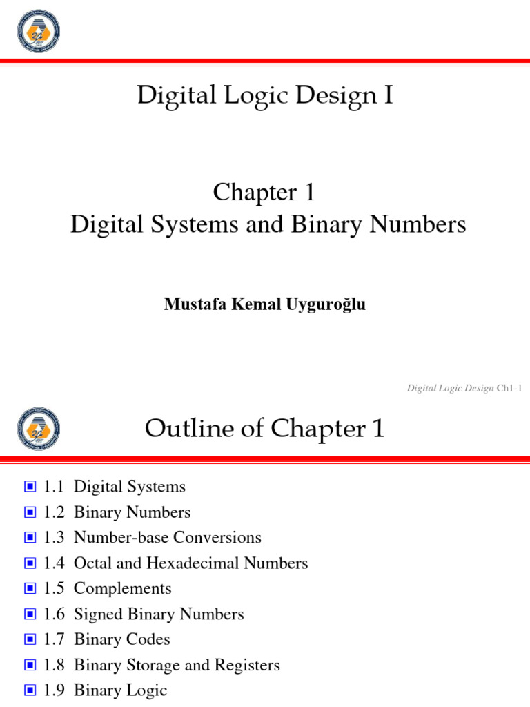 DLD Lacture 2 Chapter 1 Digital Systems and Binary Numbers | PDF | Subtraction | Ascii