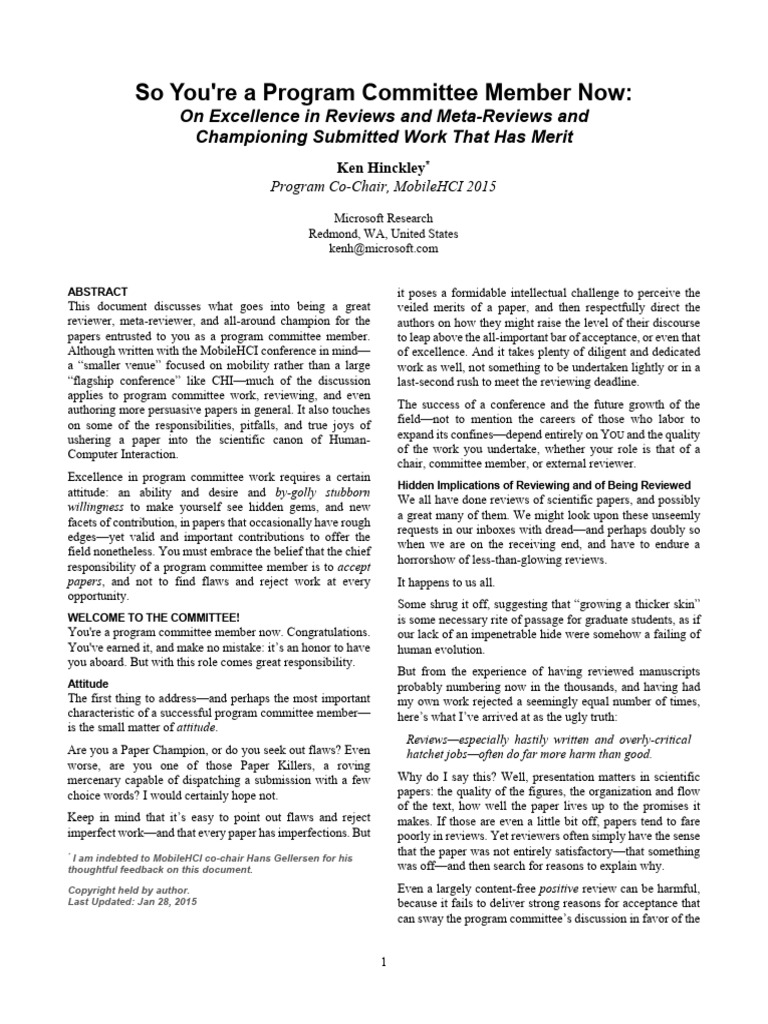 Reviewer's Guide | PDF | Knowledge | Reason