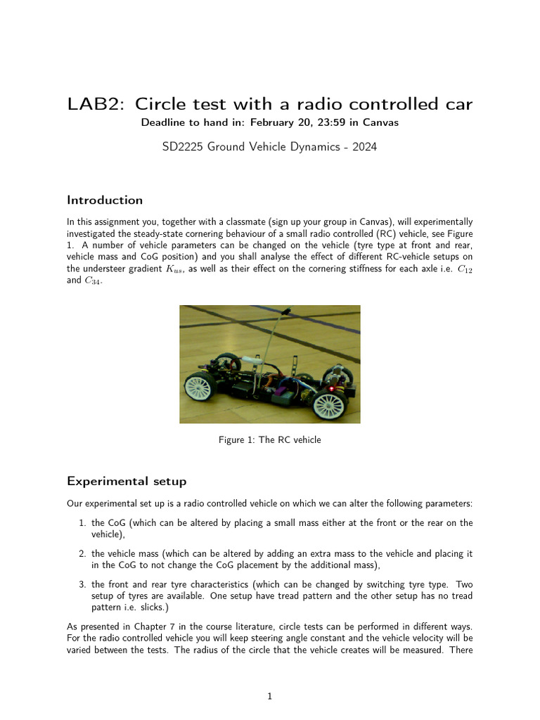 Lab2 SD2225 2024 | PDF | Mechanics | Classical Mechanics