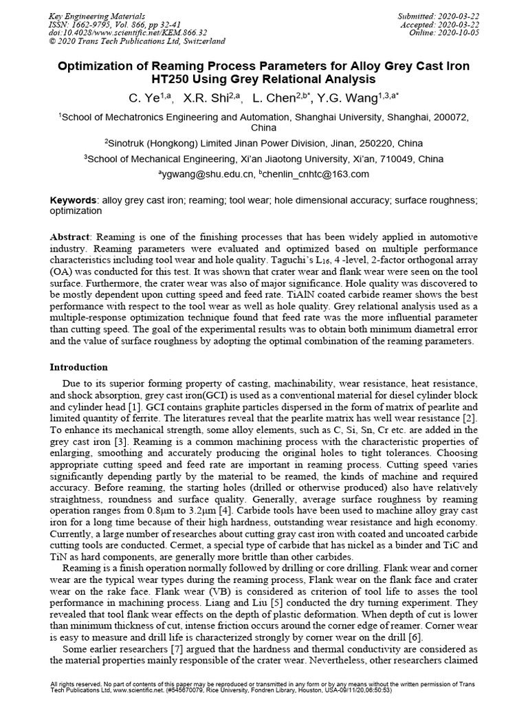 3-Optimization of Reaming Process Parameters For Alloy Grey Cast Iron ...