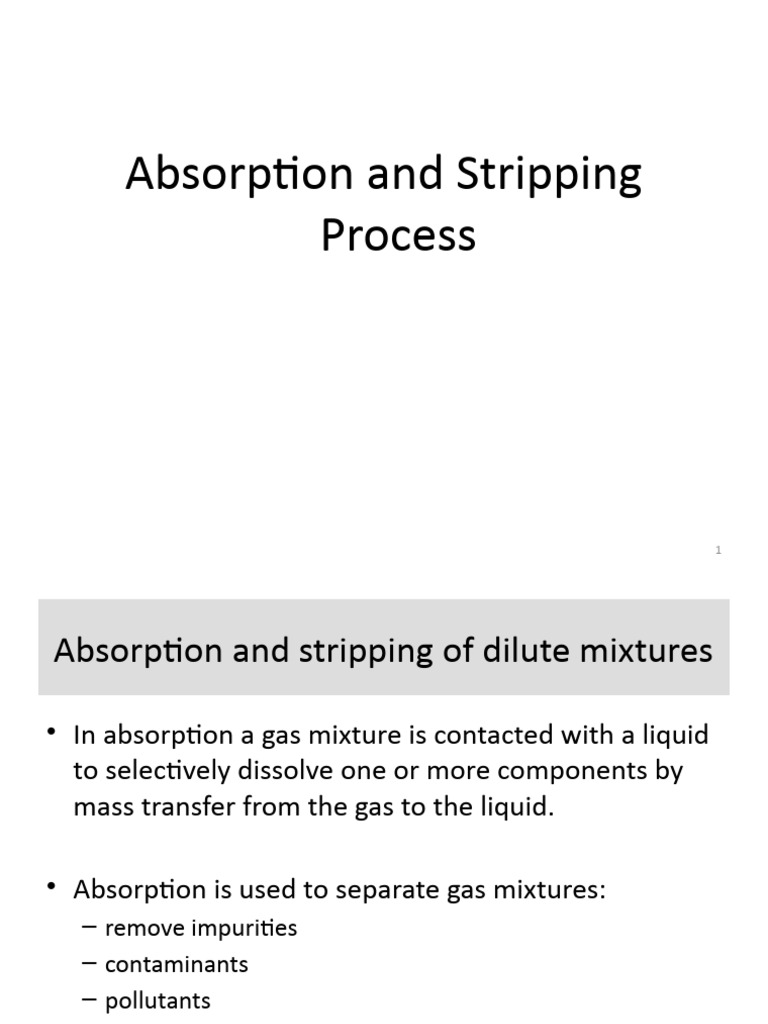 Absorption & Stripping Techniques | PDF | Chemistry | Physical Chemistry