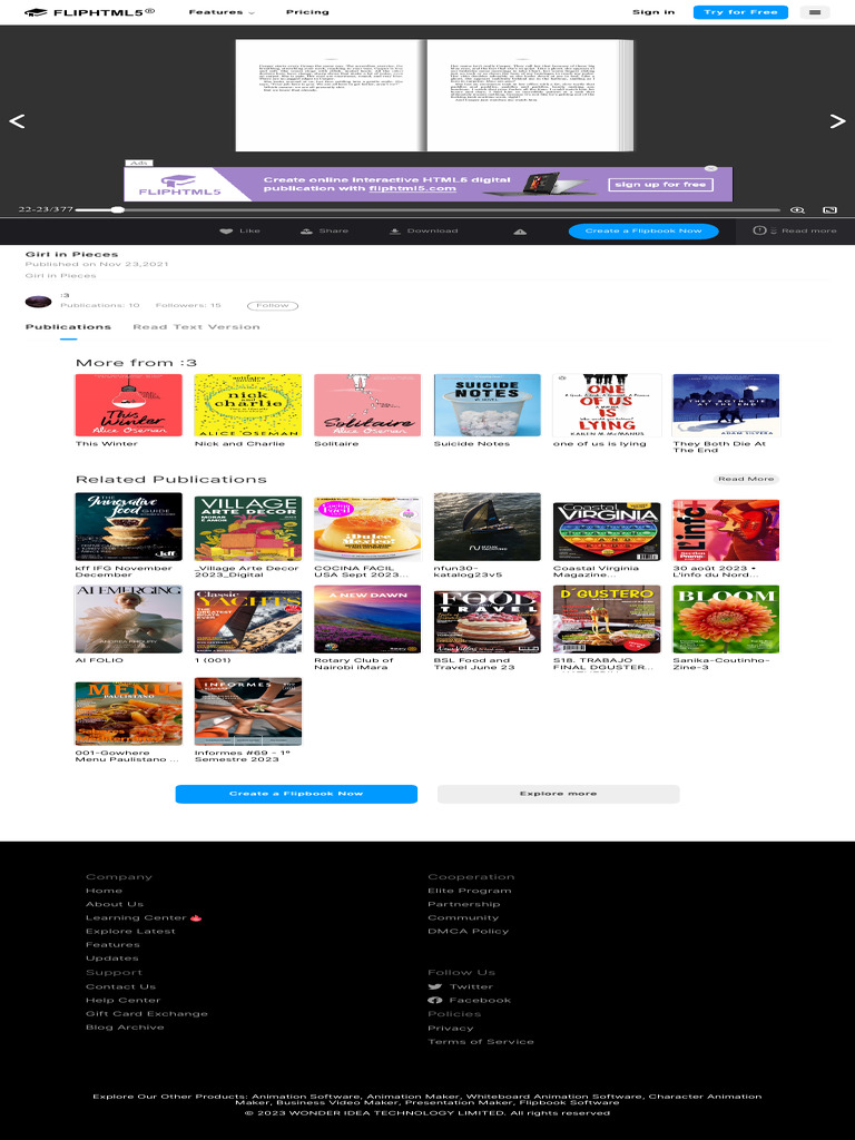 Girl in Pieces - Flipbook by 3 FlipHTML5 | PDF | Software