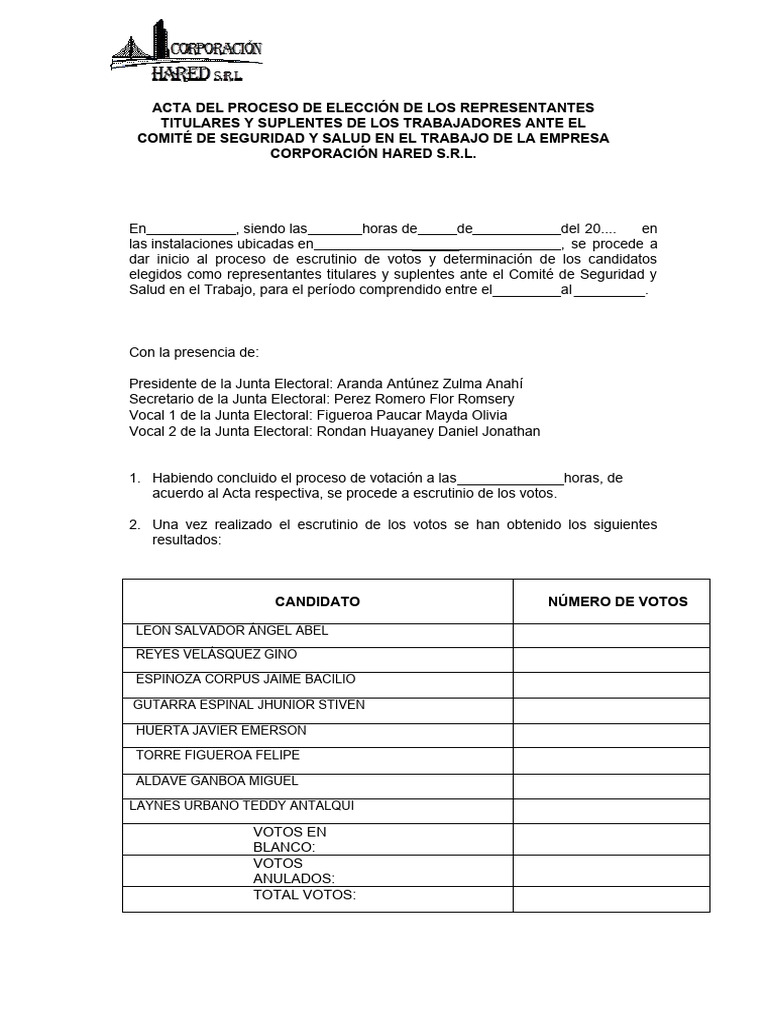 07 Acta Del Proceso de Elección de Los Representantes Titulares y ...