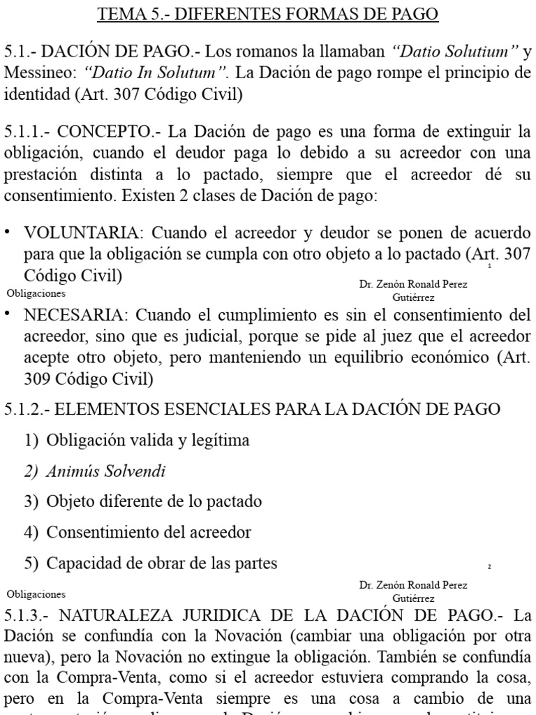Diferentes Formas de Pago en Derecho Civil | PDF | Pagos | Subrogación Diferentes Formas de Pago en Derecho Civil | PDF | Pagos | Subrogación