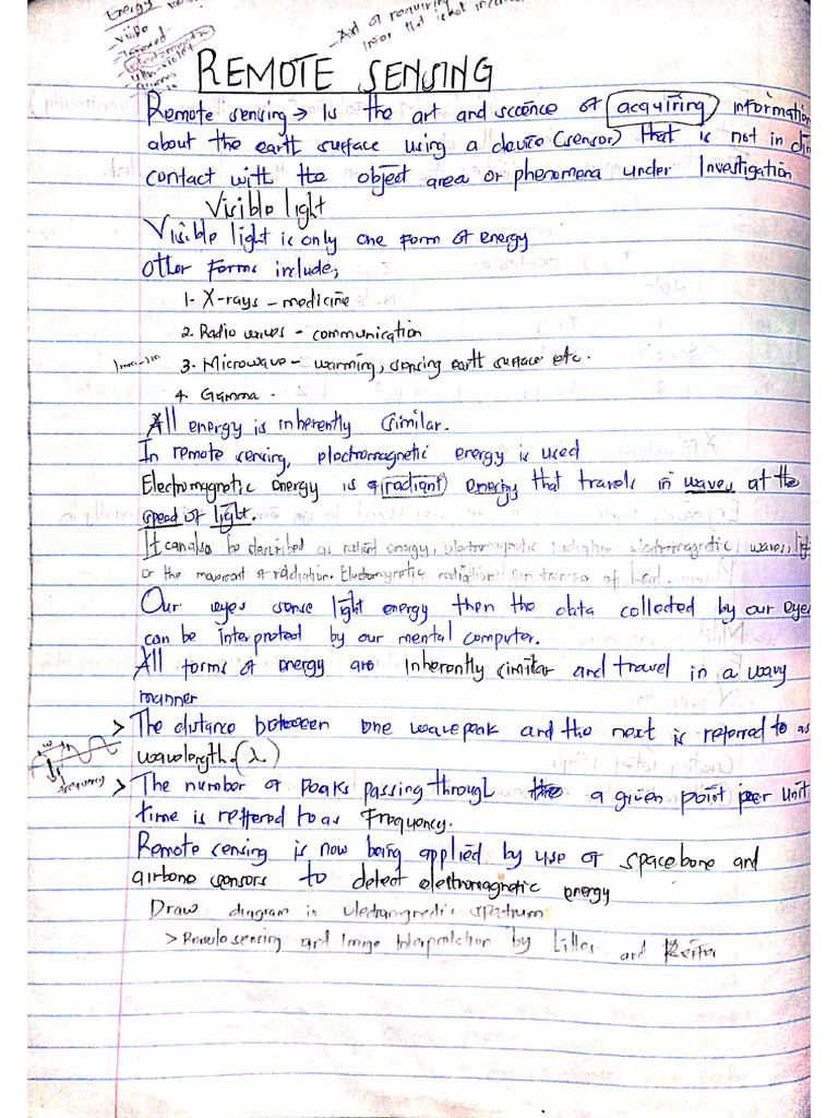 Remote Sensing Notes | PDF
