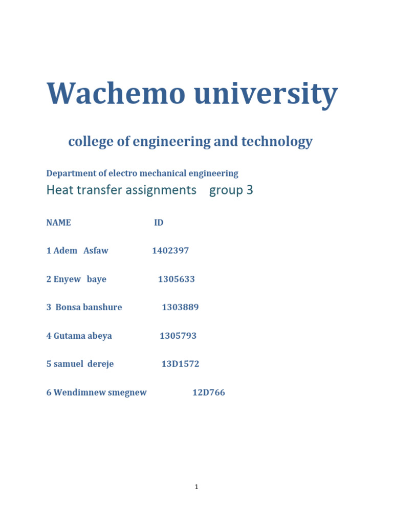 Heat Group Assignment 3 | PDF | Heat Transfer | Heat