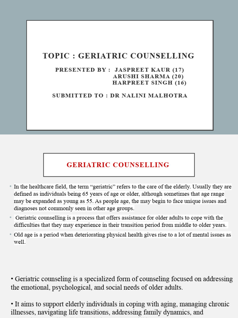 Geriatric | PDF | Neuropsychological Assessment | Cognitive Behavioral ...