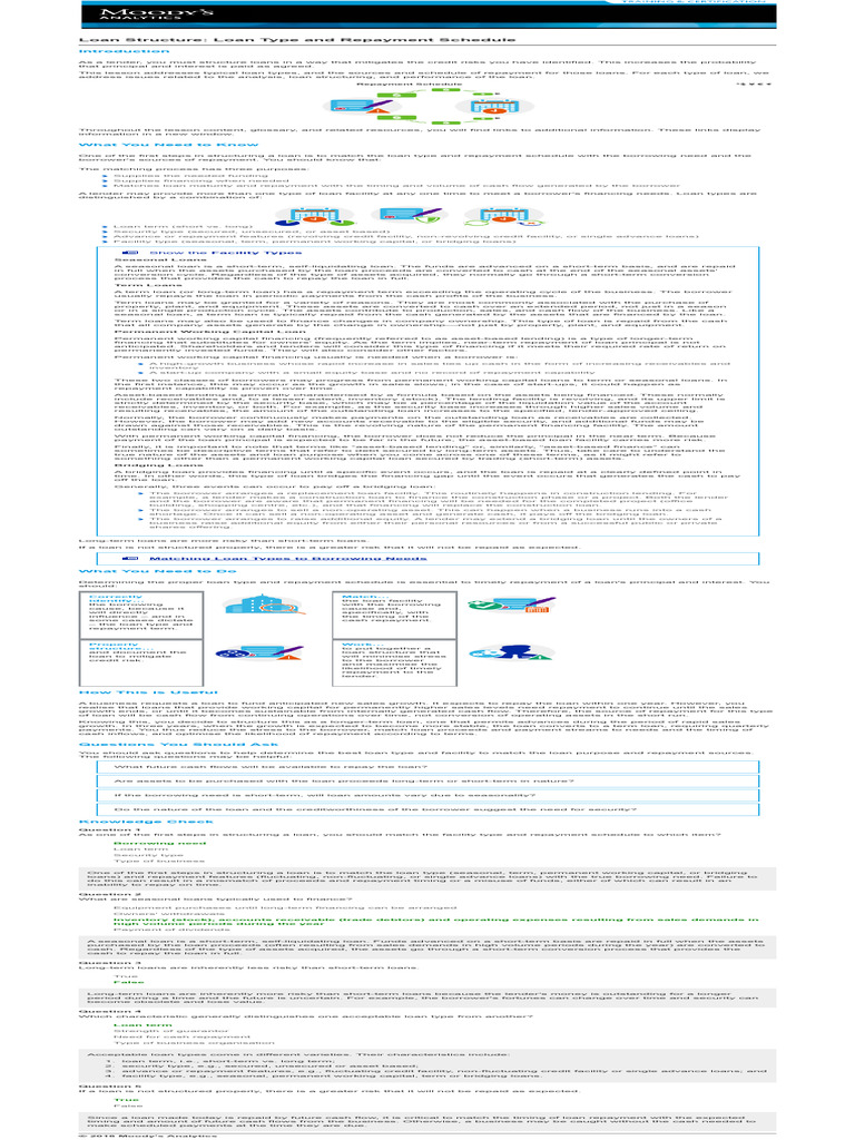 Loan Structure Loans Types | PDF | Loans | Debt