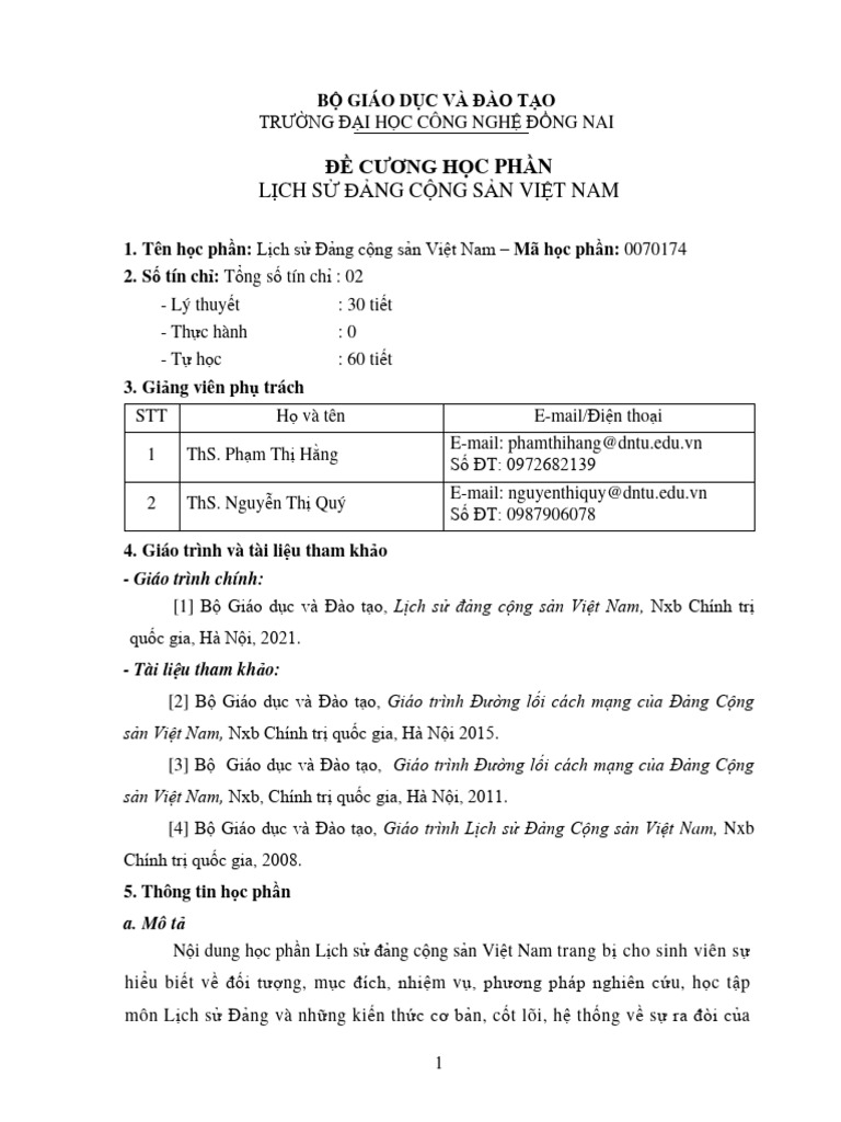 De Cuong Lich Su DCSVN | PDF