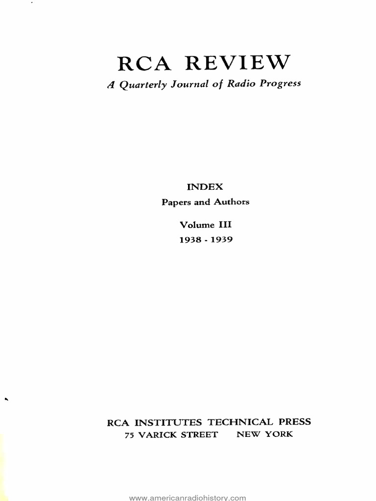RCA Review 1938 Jul | PDF | Rca | Transmitter