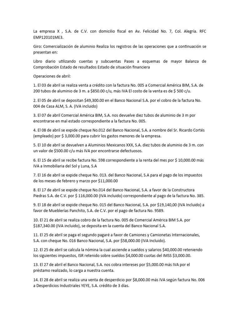 Practica Integral Abr | PDF | Bancos | Dinero