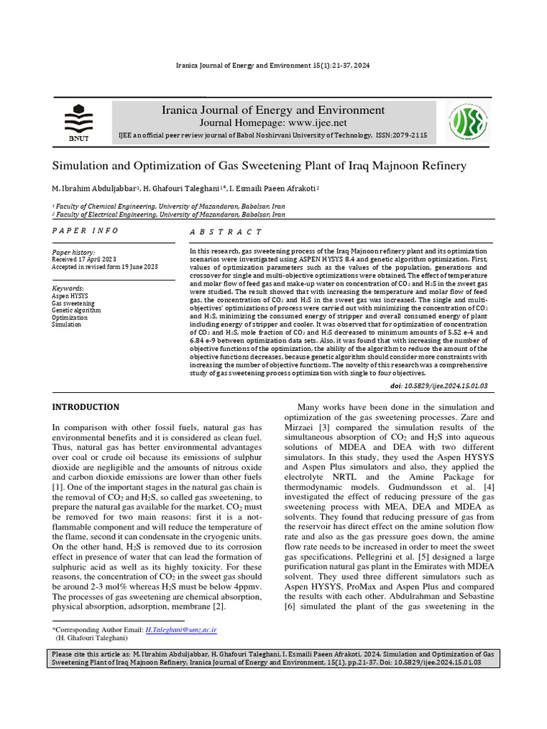 IJEE - Volume 15 - Issue 1 - Pages 21-37 | PDF | Materials | Scientific ...