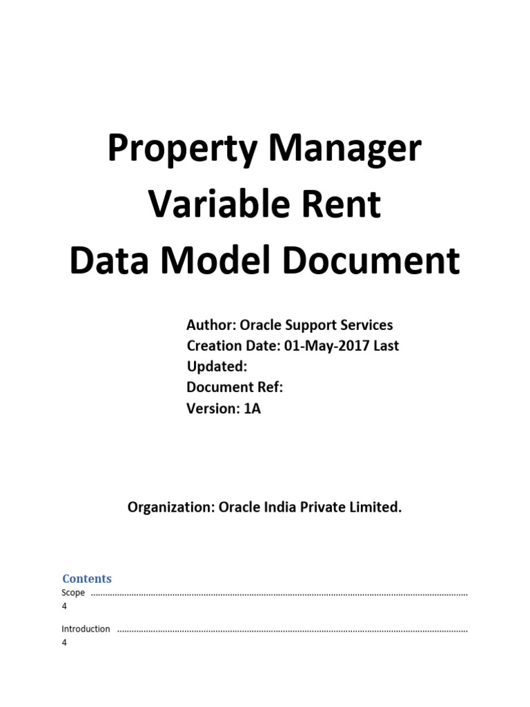 Variable Rent Data Model | PDF | Renting | Lease