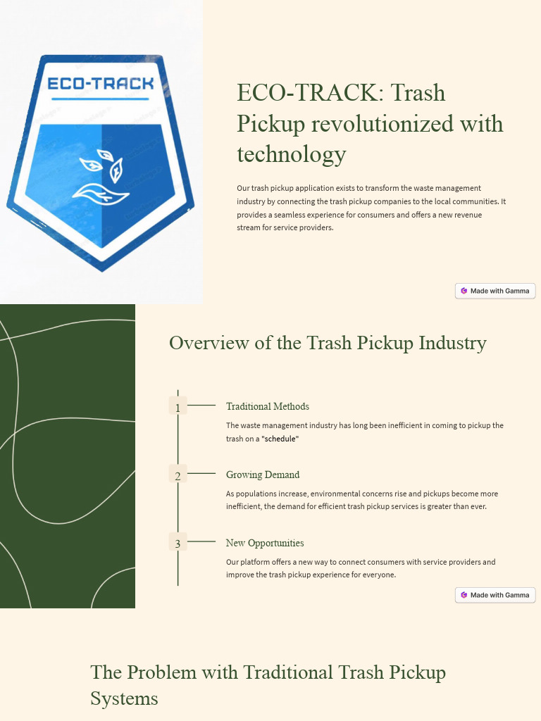 Eco-Track: Smart Trash Pickup Solution | PDF | Mobile App | Innovation