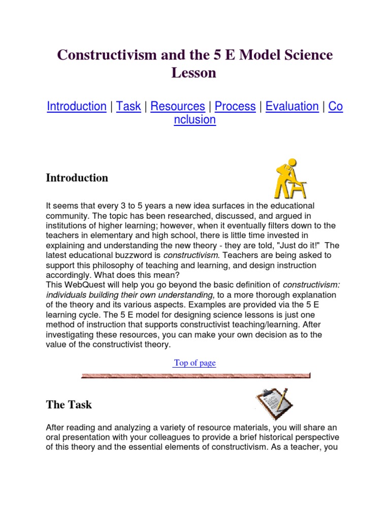 Constructivism and The 5 E Model Science Lesson | PDF | Constructivism ...