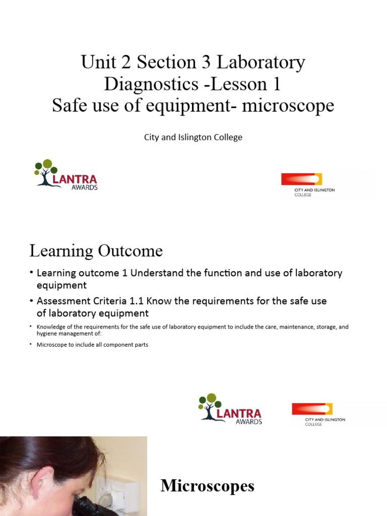U2S3 Lesson 1 Safe Use of Equipment- Microscope | PDF | Glass ...
