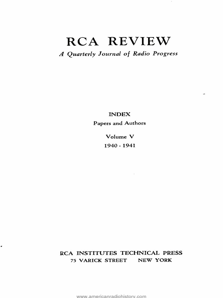 RCA Review 1940 July | Download Free PDF | Optical Resolution | Fax
