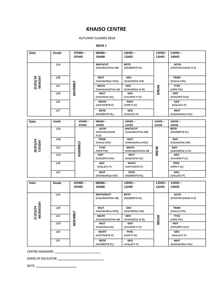 KHAISO CENTRE Winter Classes 2023 (1) - 1 | PDF