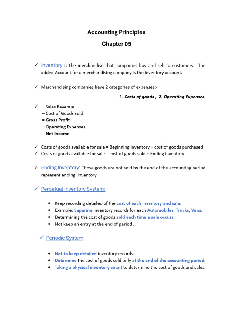 Understanding Inventory Accounting Principles | PDF | Debits And ...