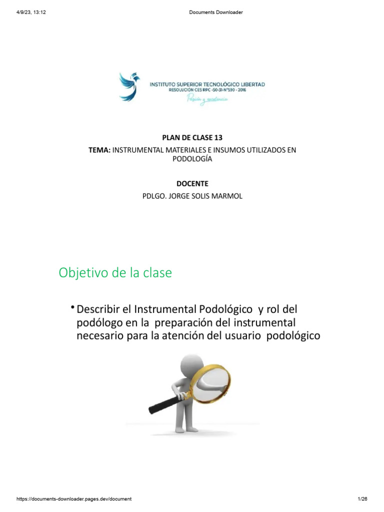 Instrumental Esencial en Podología | PDF | Clavo (anatomía) | Materiales