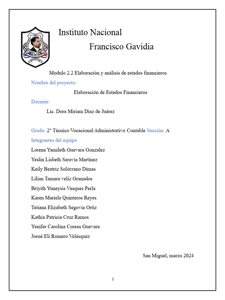 Proyecto Modulo 2.2 Estados Financieros | PDF | Contabilidad | Hoja de balance