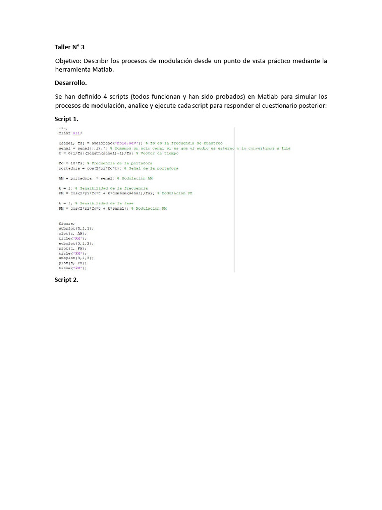 Taller N3 | PDF | Modulación de frecuencia | Modulación